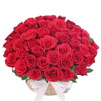 5 Dozen Red Roses in Basket - RegaloManila.com